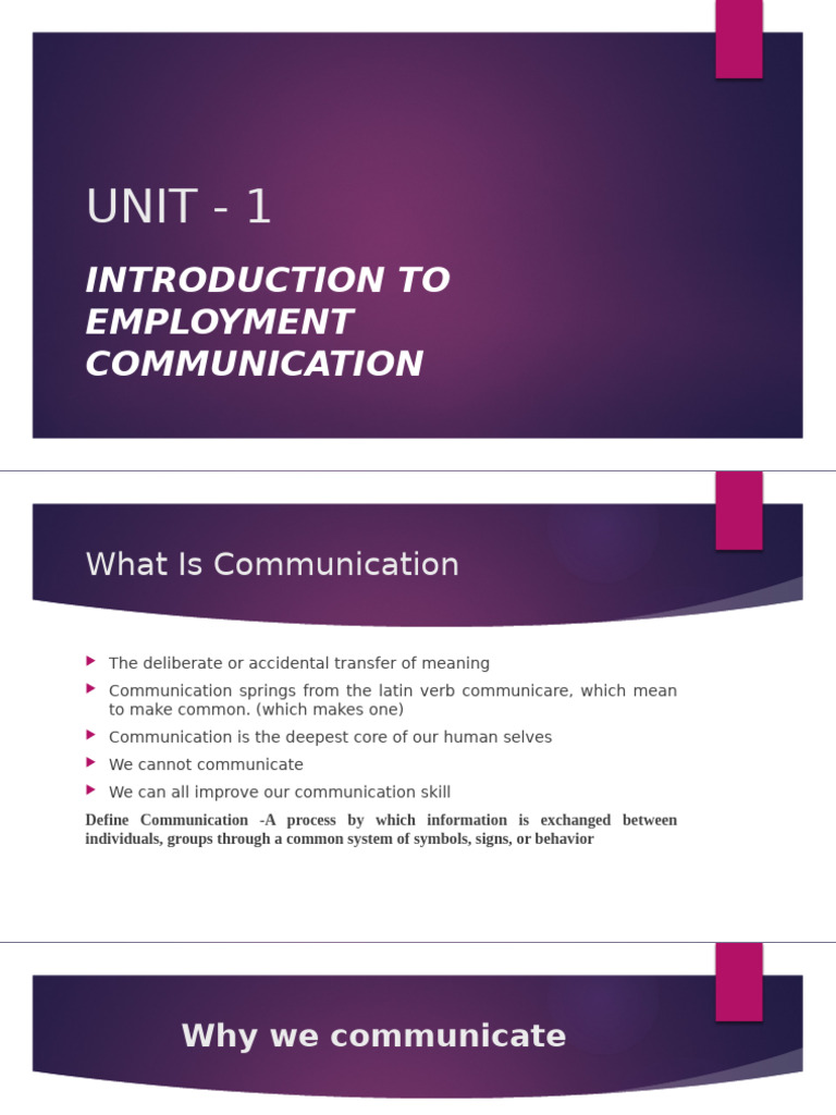 UNIT - 1 | PDF | Communication | Strategic Planning