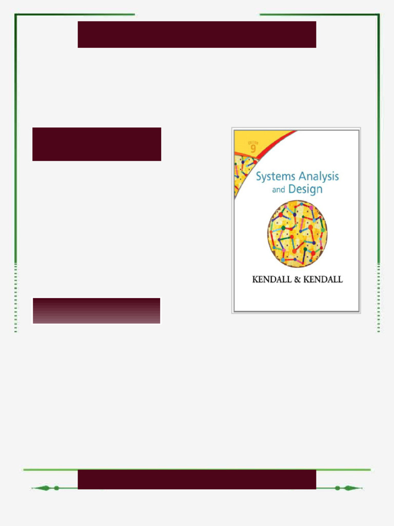 Systems Analysis and Design (9th Edition) Kenneth E. Kendall eBook ...