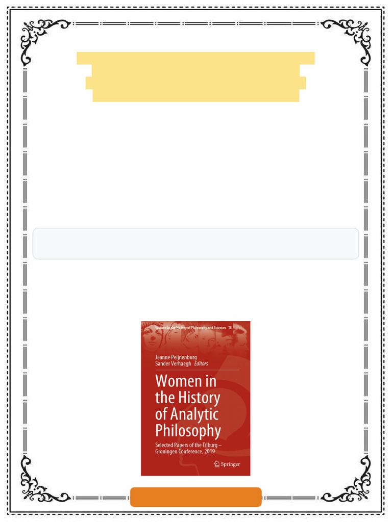 Women in the History of Analytic Philosophy Selected Papers of the ...