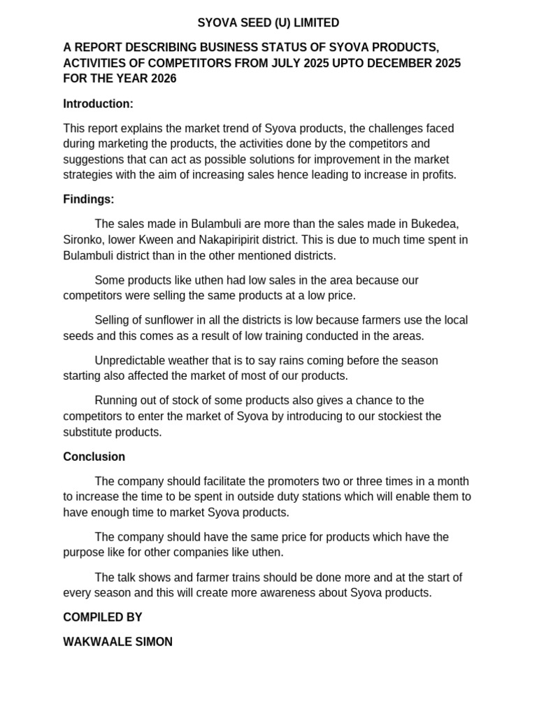Syova Seeds LTD | PDF