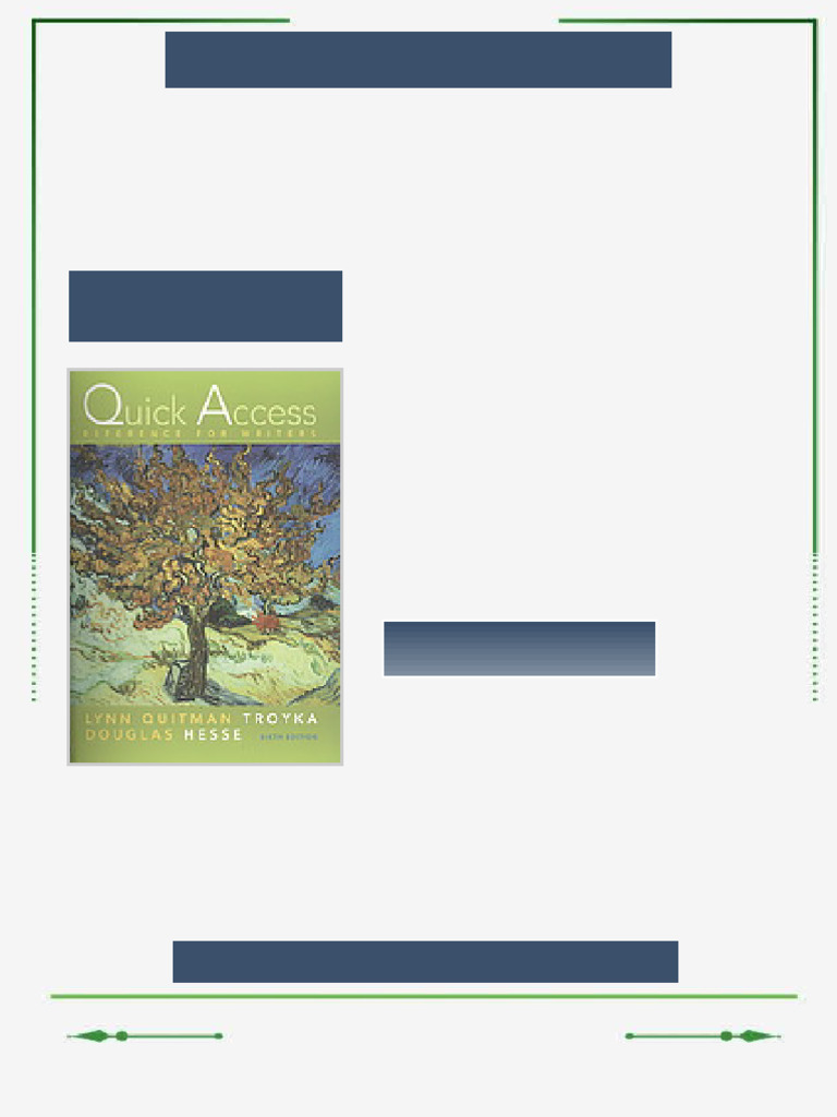 Quick Access Reference for Writers 6th ed. Edition Lynn Quitman Troyka ...
