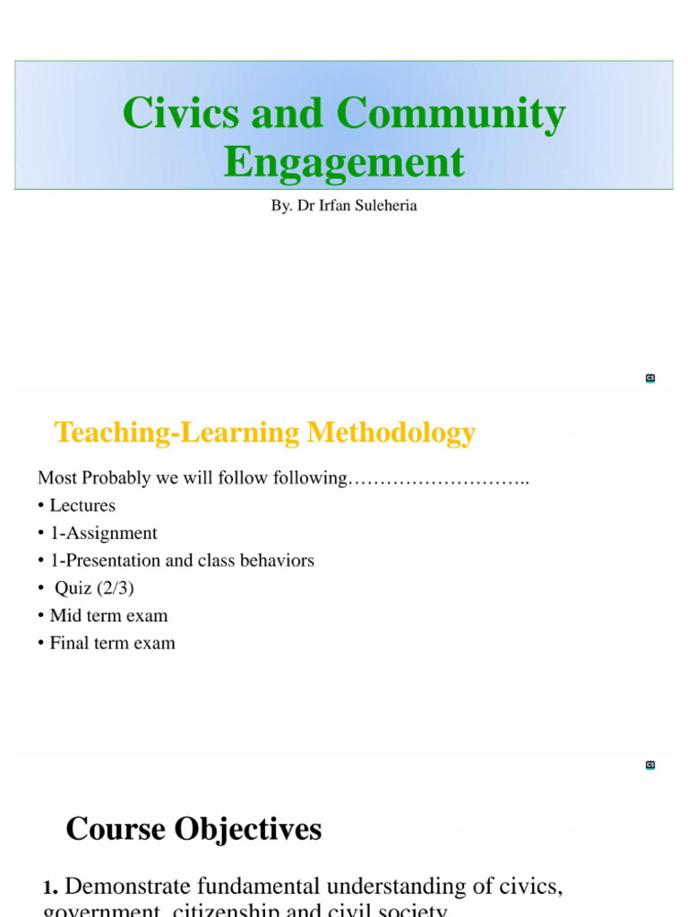 Civics and Citizenship Initial Lecture | PDF