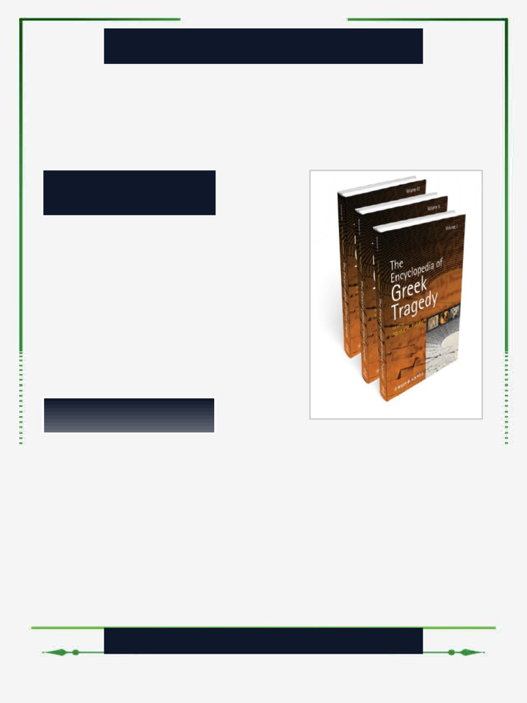 The encyclopedia of Greek tragedy INCOMPLETE 1st Edition Hanna Roisman ...