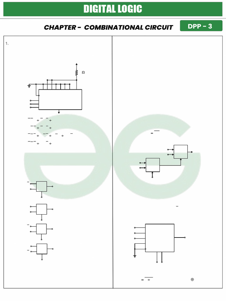 DIGITAL LOGIC DPP-3(Combinational Circuits_Chandan_sir | PDF | Logic ...