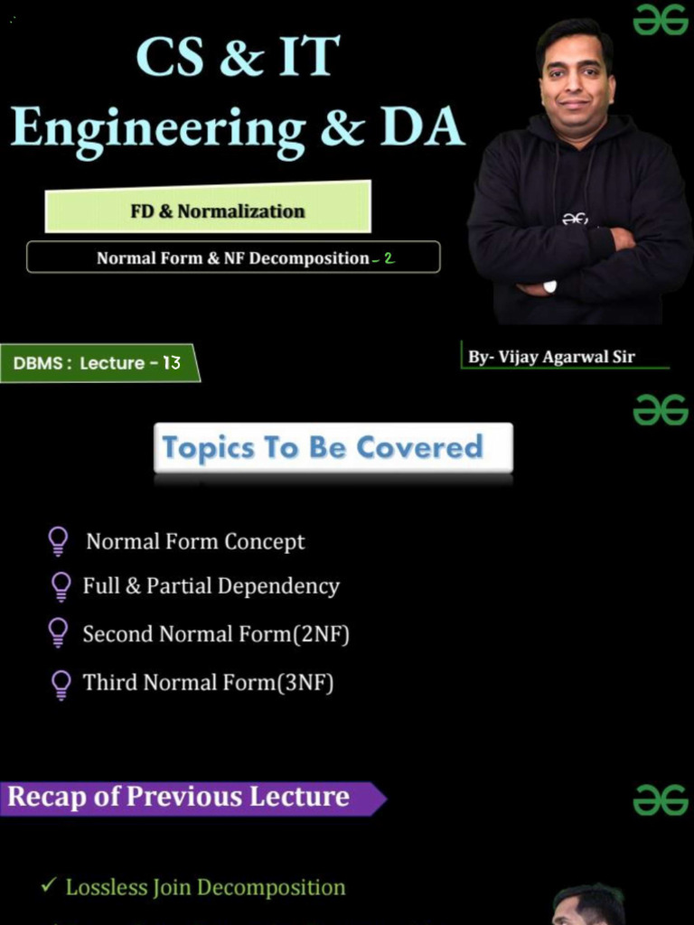 13 Lct 13 CS & DA_ GFG NEW_ Normal Form - Part 3 Recording_compressed | PDF