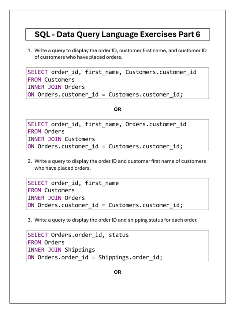 SQL DQL P6 | PDF