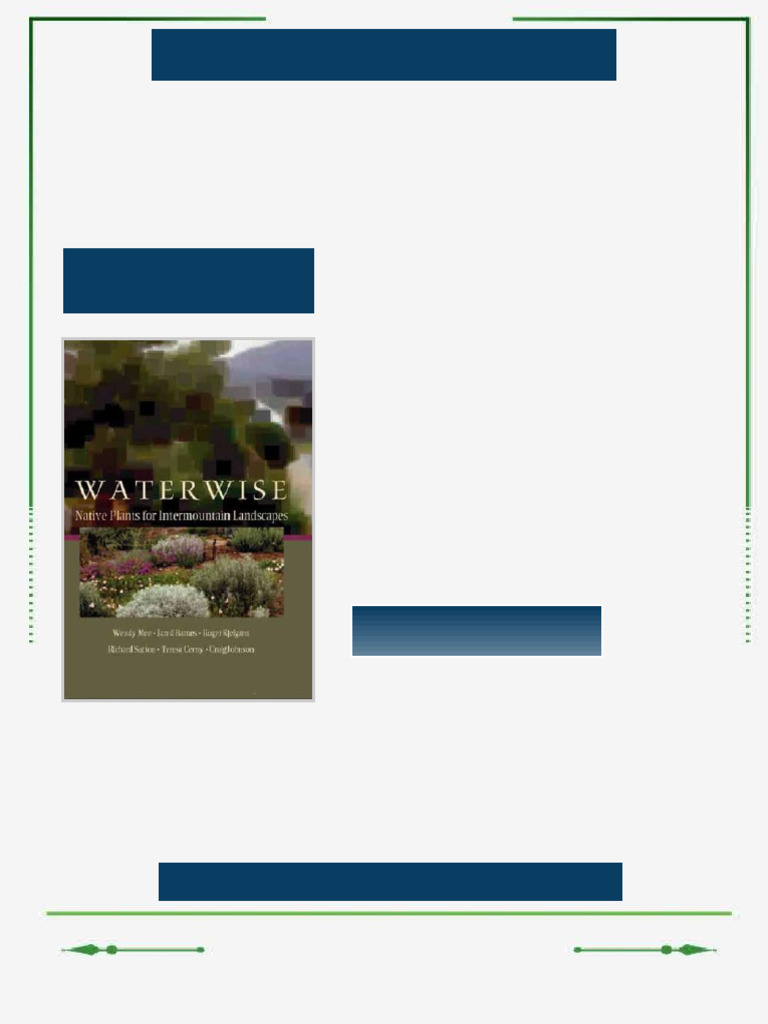 Water Wise Native Plants for Intermountain Landscapes 1st Edition Wendy ...