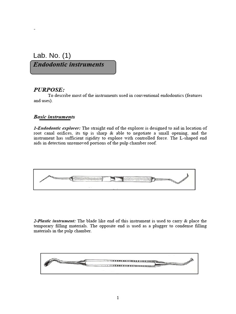 Endodontic Instruments Overview and Uses | PDF | Dentistry Branches