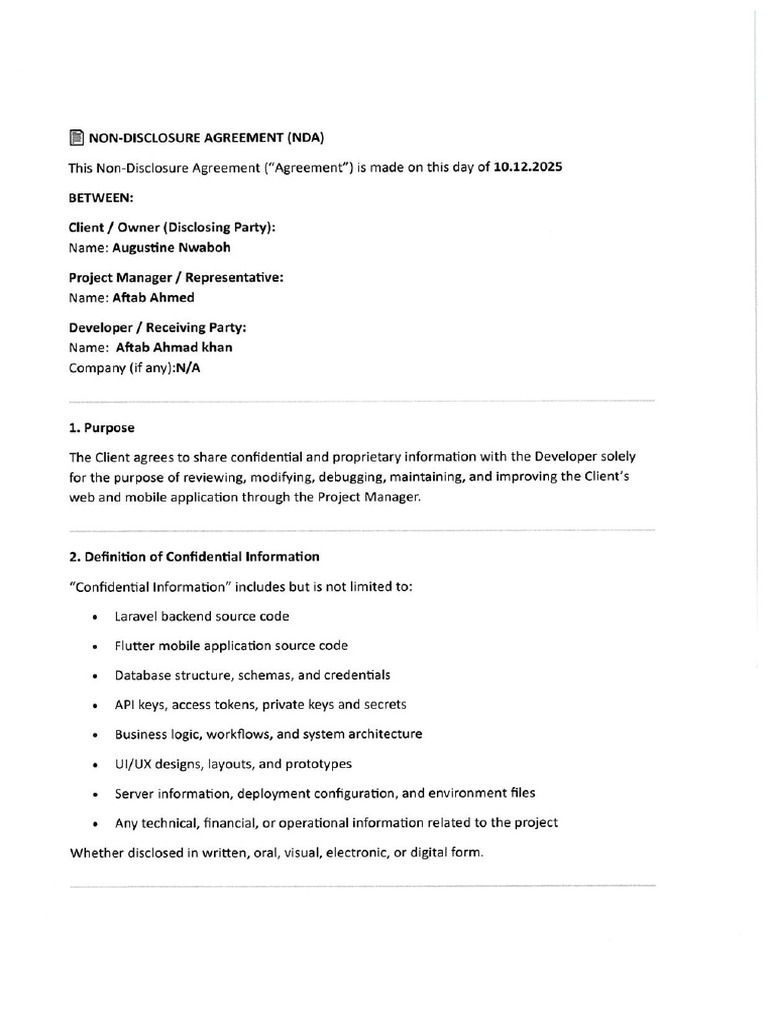 Nortaf NDA - GER Signed by Aftab Ahmad Khan PDF | PDF