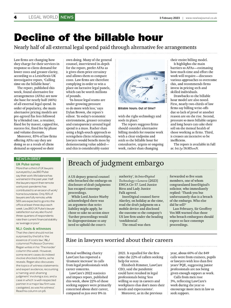 Decline of The Billable Hour | PDF