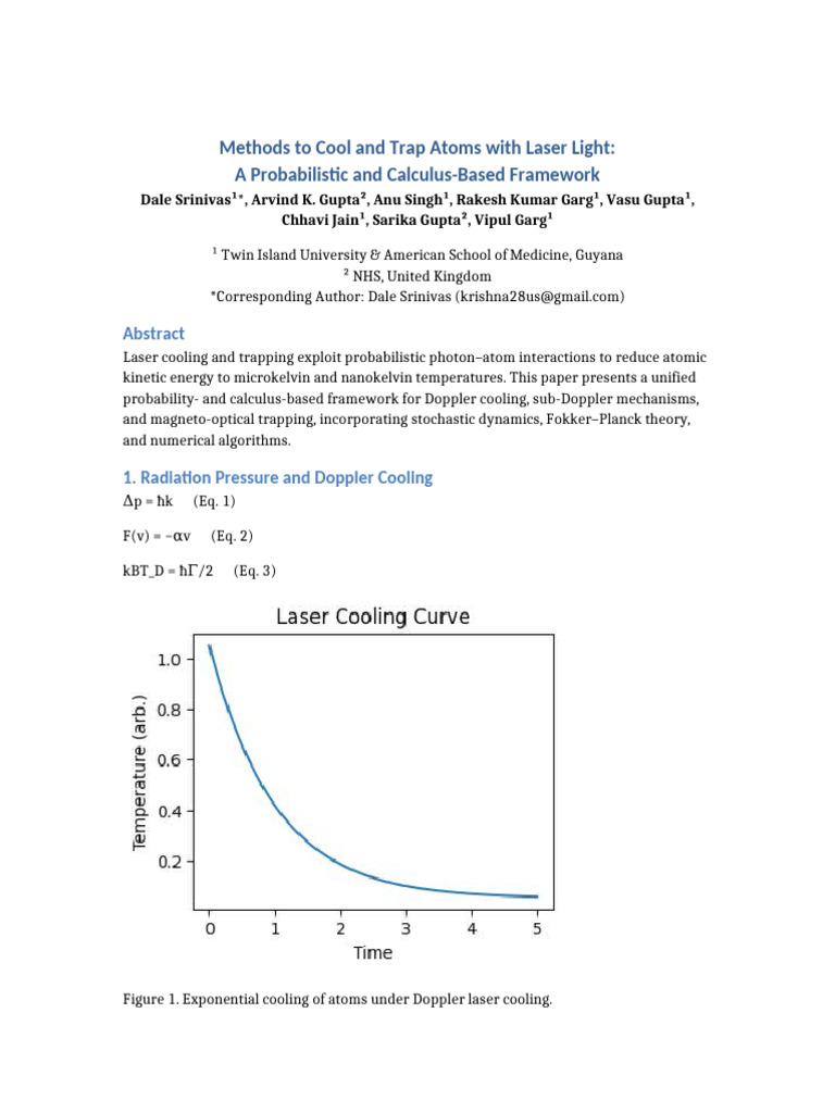 Laser Cooling and Trapping Final | PDF