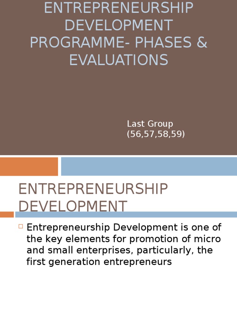 Evaluation of EDP | PDF | Entrepreneurship | Society