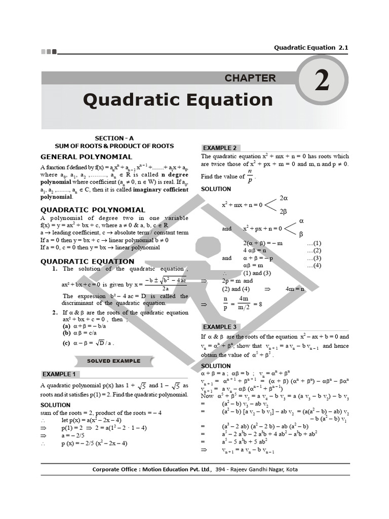 Understanding Quadratic Equations and Roots | PDF | Quadratic Equation ...
