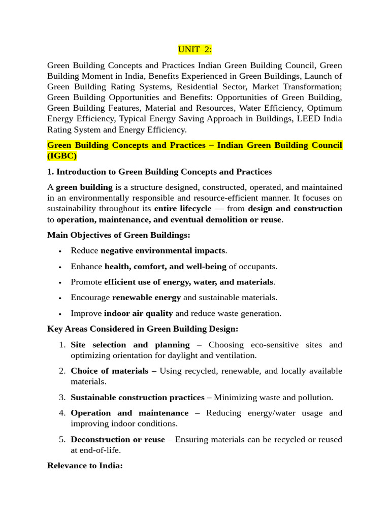 UNIT-2 MATERIAL | PDF | Green Building | Recycling