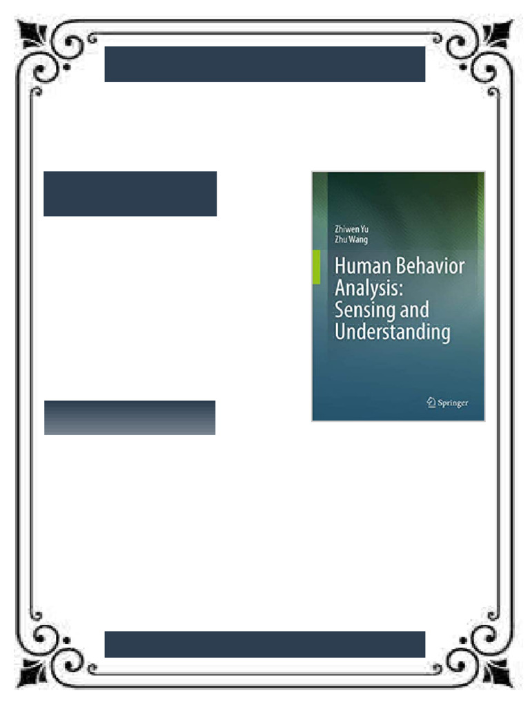 Human Behavior Analysis Sensing and Understanding 1st Edition Zhiwen Yu ...