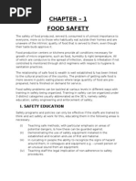 1 Introduction To Food Safety | PDF | Food Safety | Hygiene