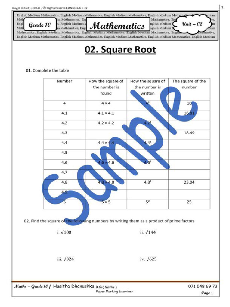 Sample. Grade 10 (Photos) - Compressed | PDF