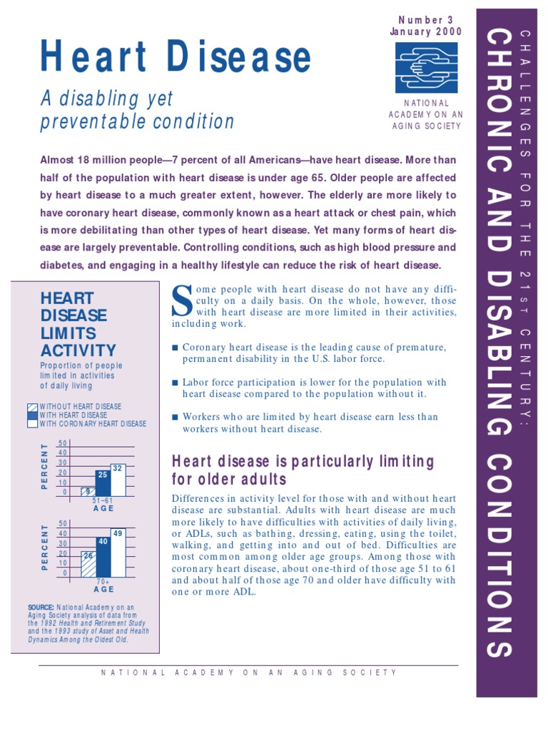 Heart Disease: A Disabling Yet Preventable Condition | PDF | Coronary ...