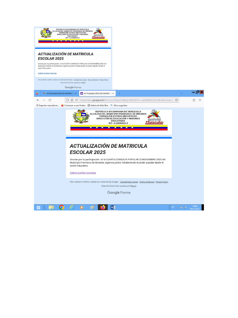 ACTUALIZACION MATRICULA 2025-2025 | PDF