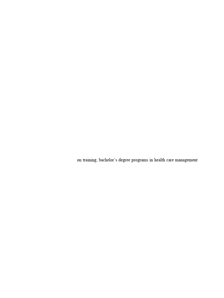 Bachelor of Health Care Management Program | PDF | Health ...