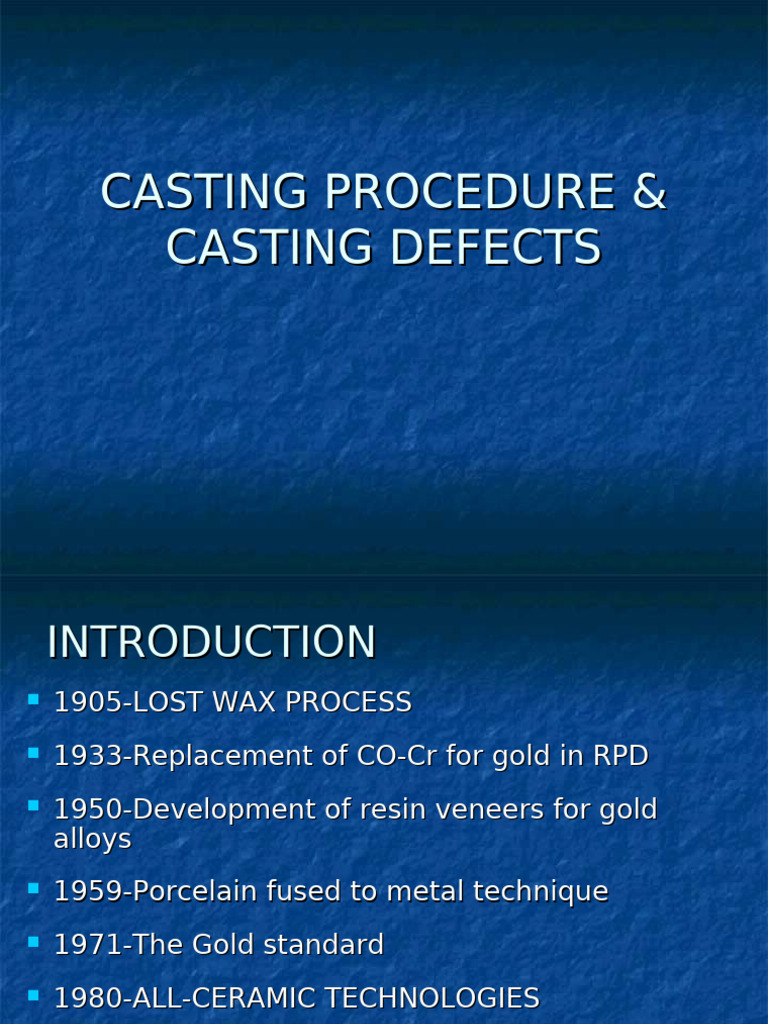 Casting Procedures and Defects Overview | PDF | Casting | Porosity