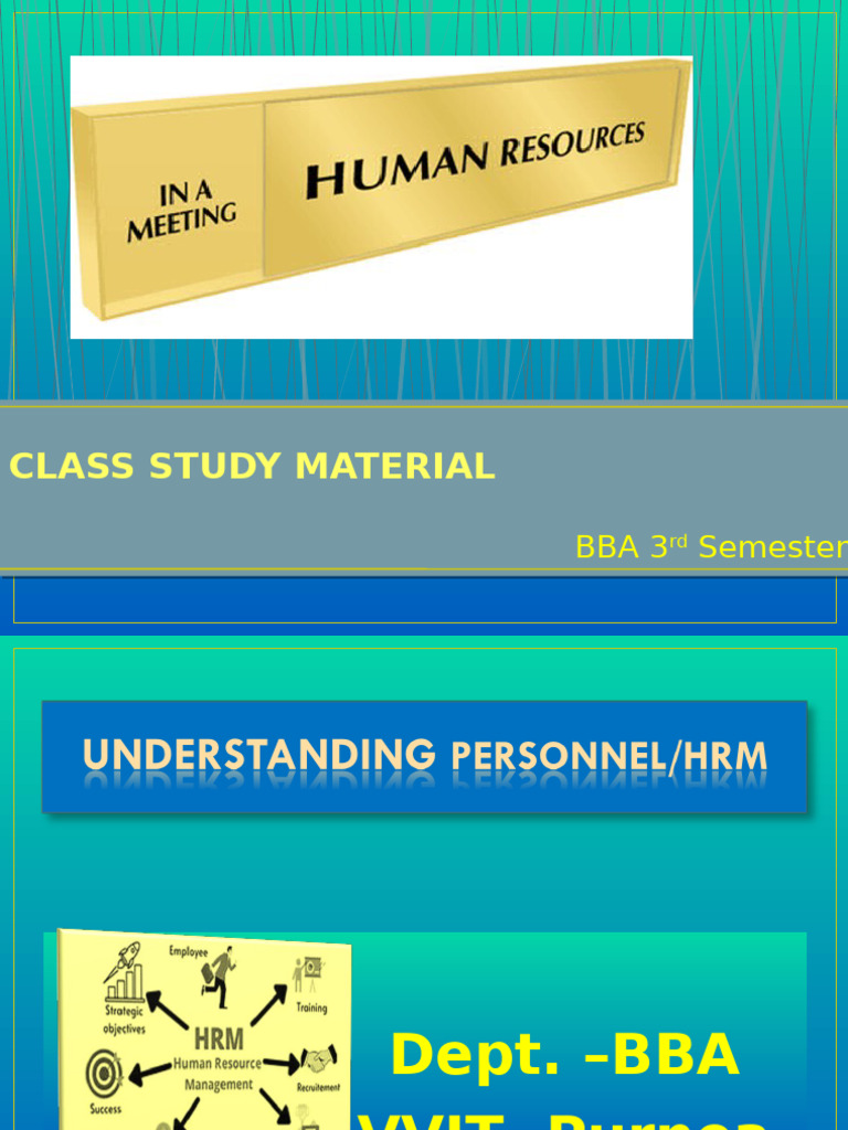 Class Study Material: Bba 3 Semester | PDF | Human Resource Management ...