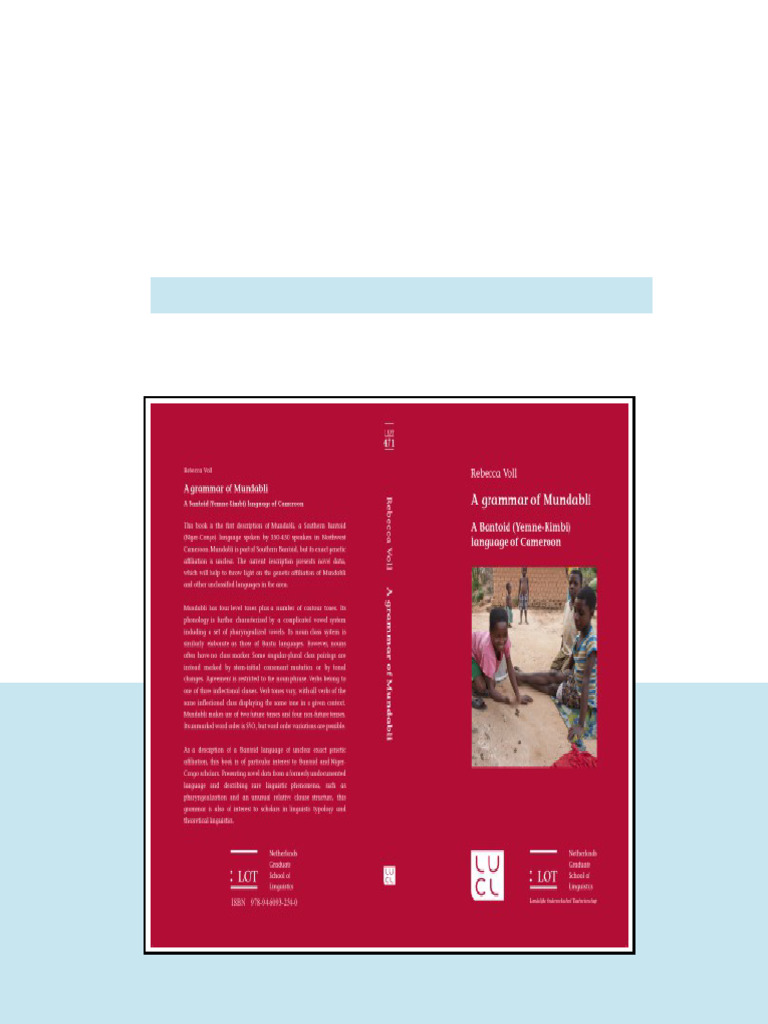 A Grammar Of Mundabli A Bantoid Yemnekimbi Language Of Cameroon Voll ...