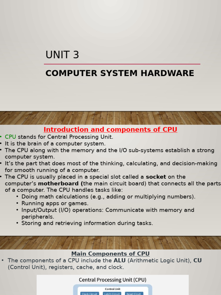 CPU and Computer Hardware Overview | PDF | Computer Data Storage ...