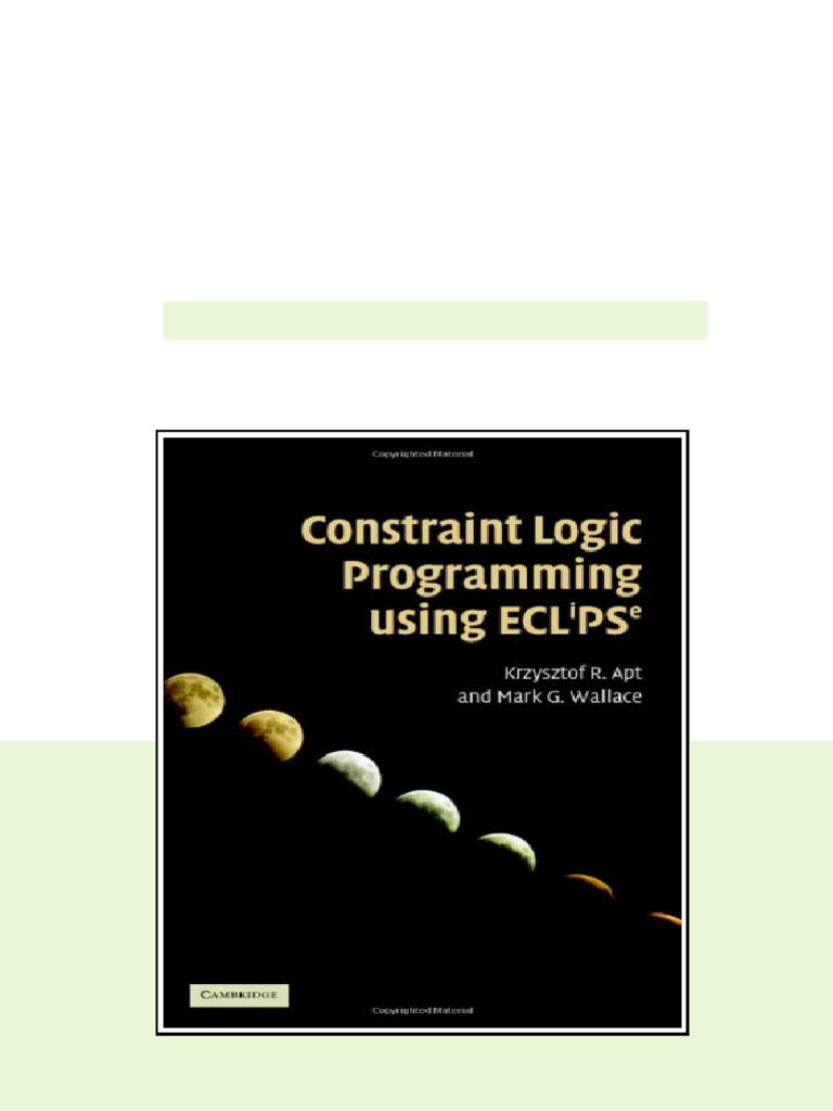 Constraint Logic Programming Using Eclipse 1st Edition Krzysztof R Apt Kindle & PDF Formats ...