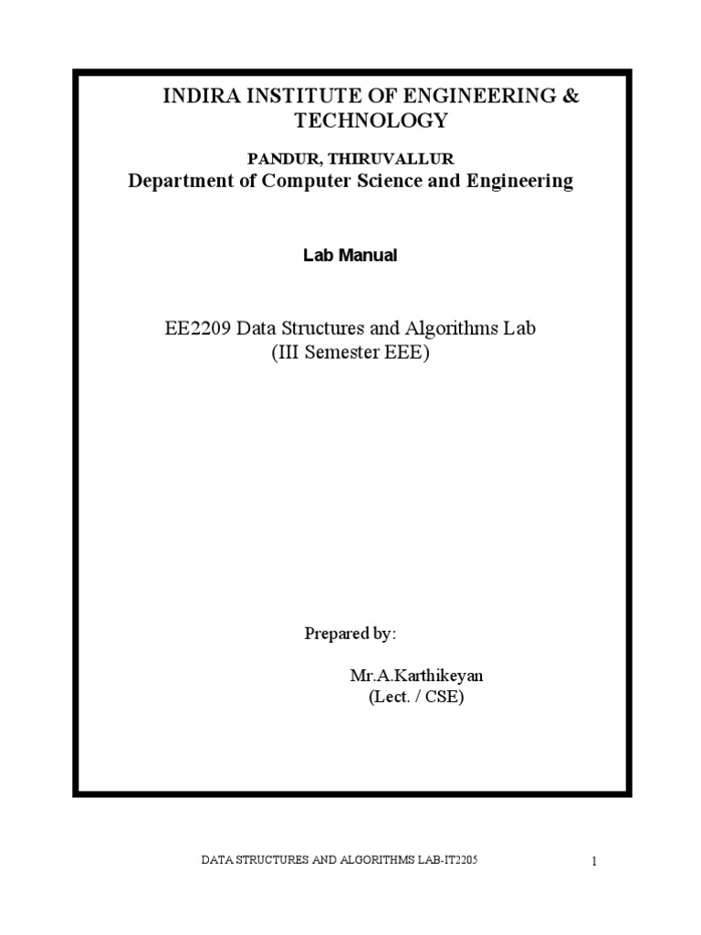 Data Structures and Algorithms Lab Eee | PDF | Mathematical Concepts ...