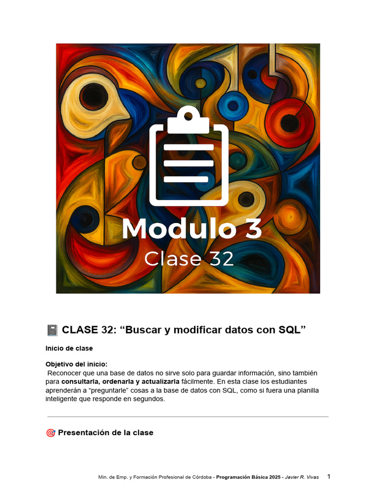 Modulo3 Clase32 | PDF | SQL | Python (lenguaje de programación)