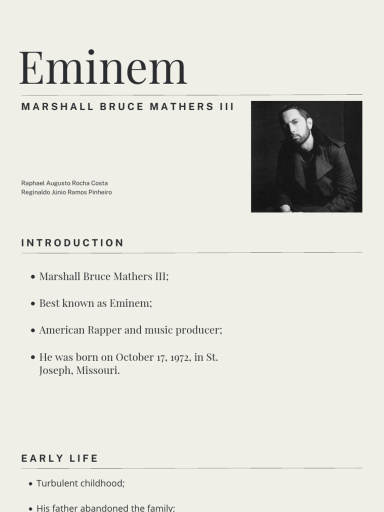 Eminem: Life, Career, and Legacy | PDF