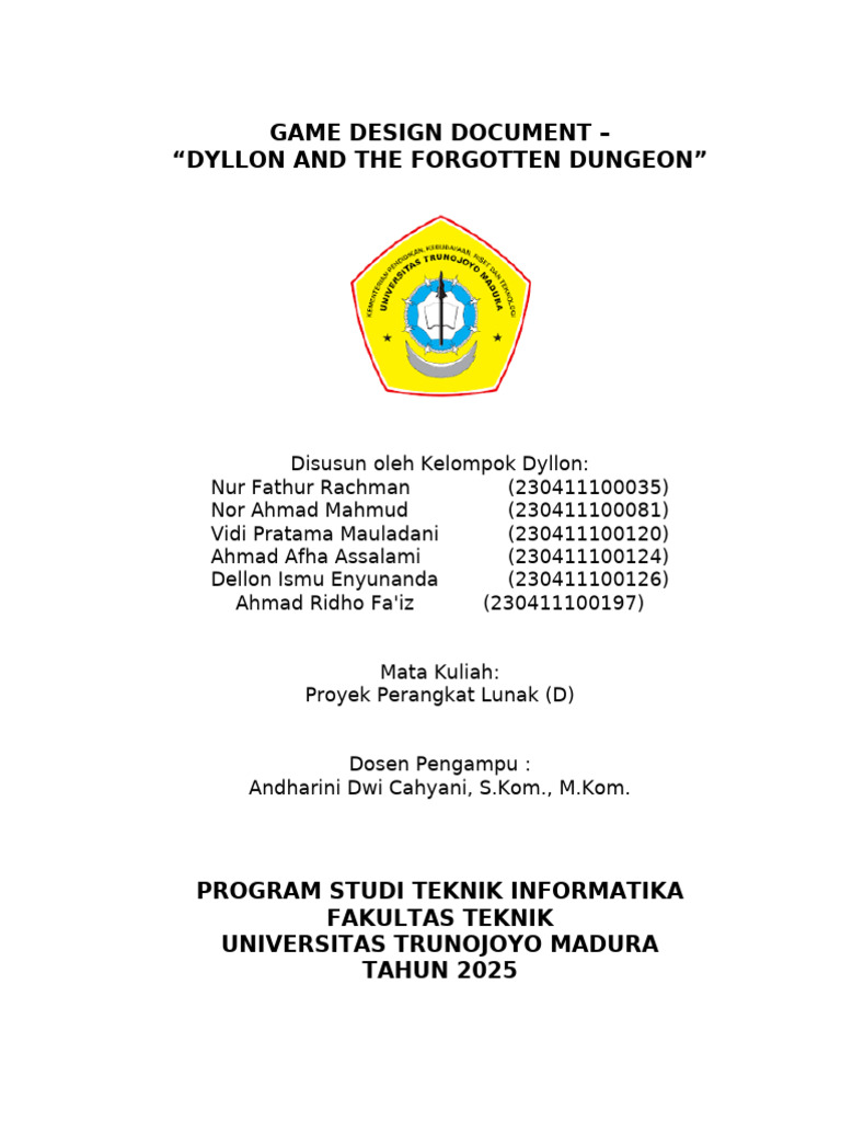 Dyllon dan Dungeon Terlupakan: GDD | PDF