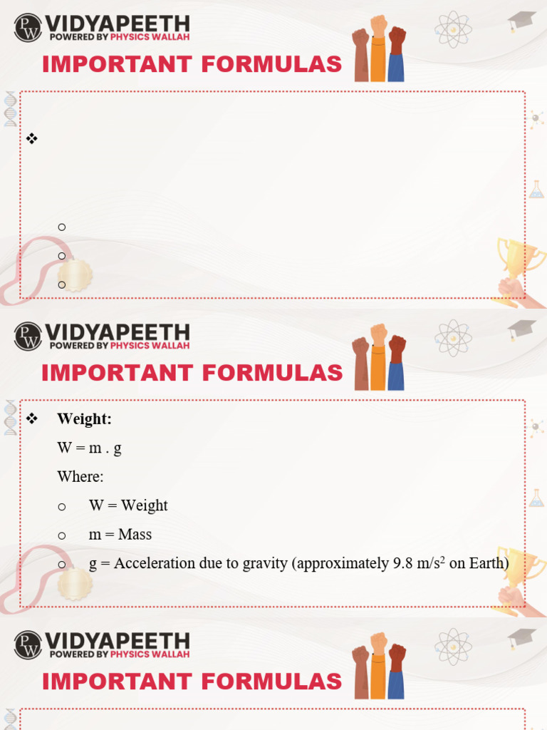 Telegram Posts Physics Class 9th Force Important Formulas 1 (1) | PDF