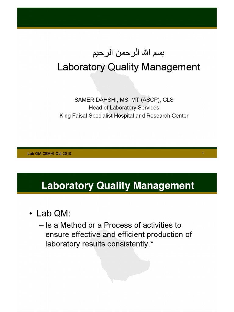 1 - Laboratory Quality Management (Compatibility Mode) | PDF ...