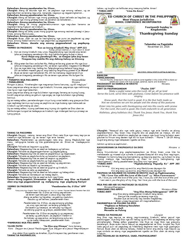 November 23, 2025 Talamdan Sa Pagsimba | PDF