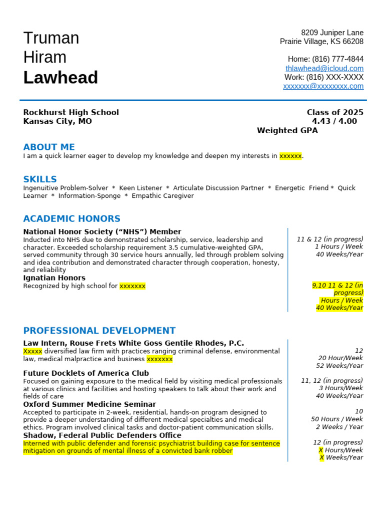 Truman Lawhead: Academic & Service Profile | PDF
