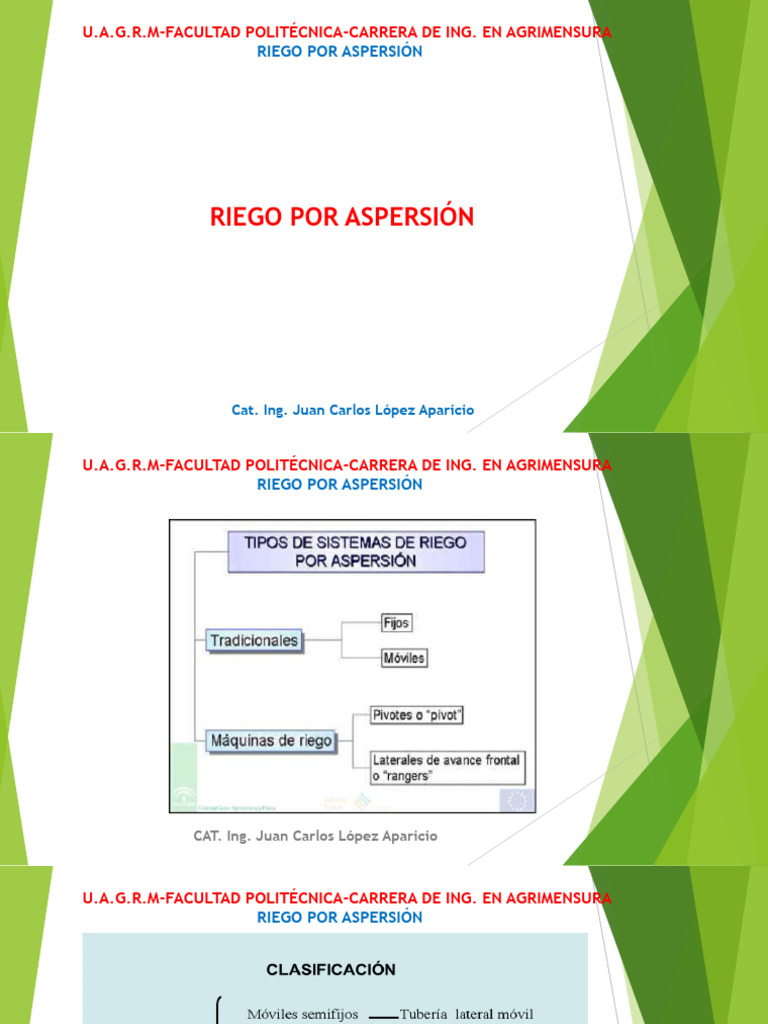 Diseño de Riego por Aspersión Agrícola | PDF | Riego | Agua y el medio ...