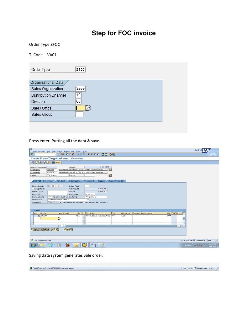 Step For FOC Invoice | PDF | Computing | Computing And Information ...