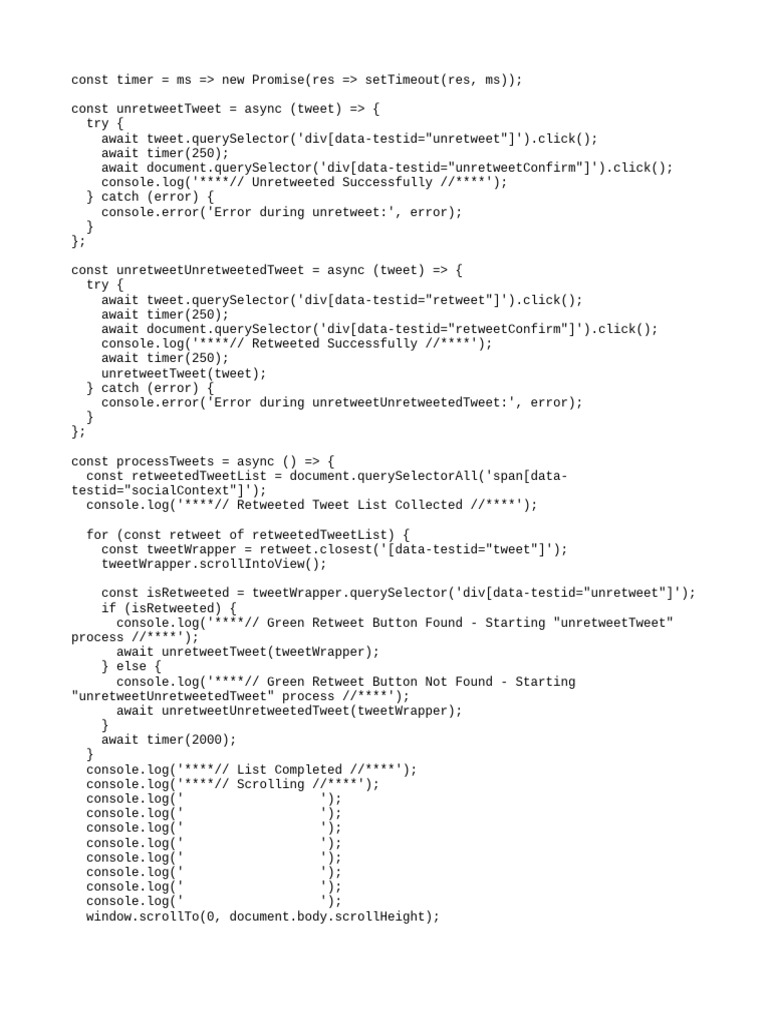 Twitter RT Deleter Console Command | PDF