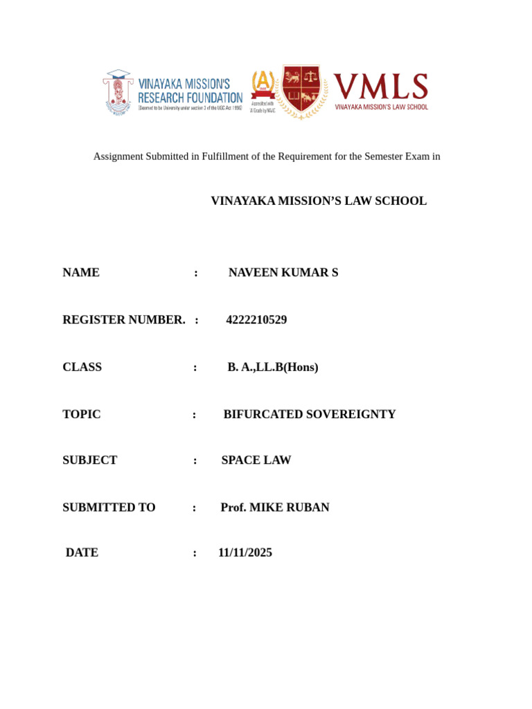 NAVEEN KUMAR 4222210529 Bifurcated Sovereignty | PDF | Sovereignty ...