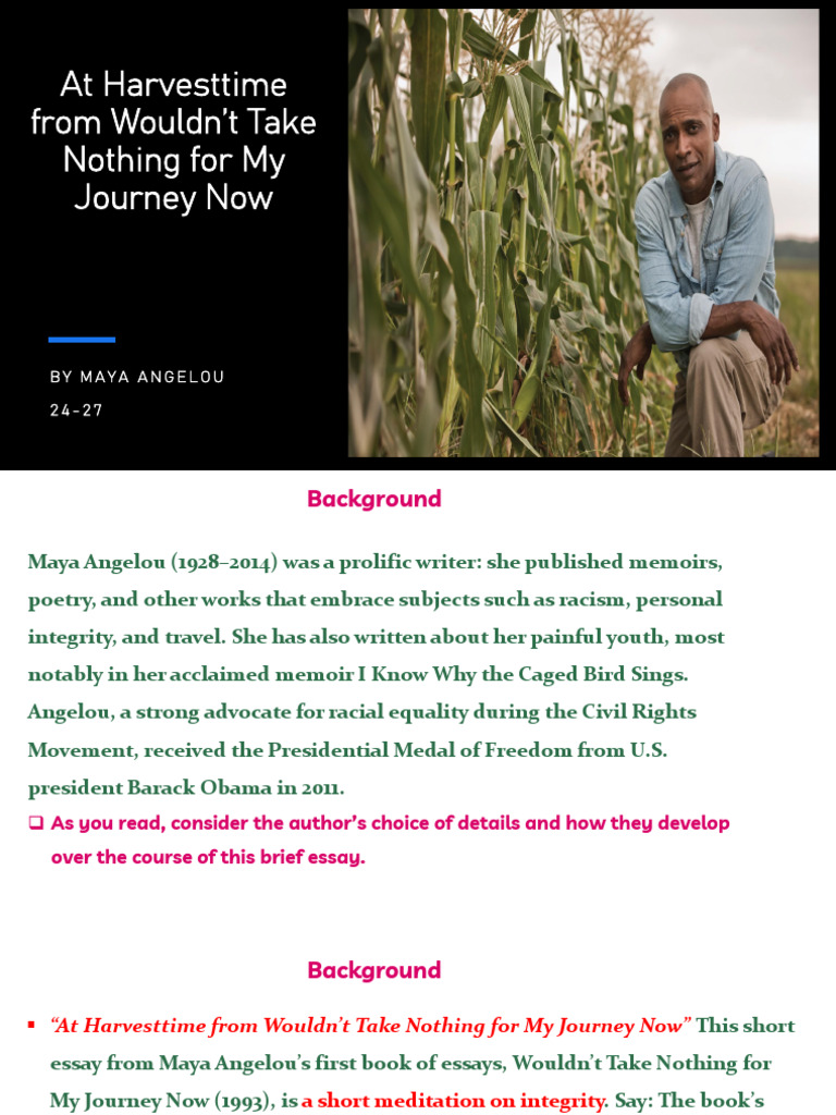 At Harvesttime From Wouldn't Take Nothing For My Journey | PDF