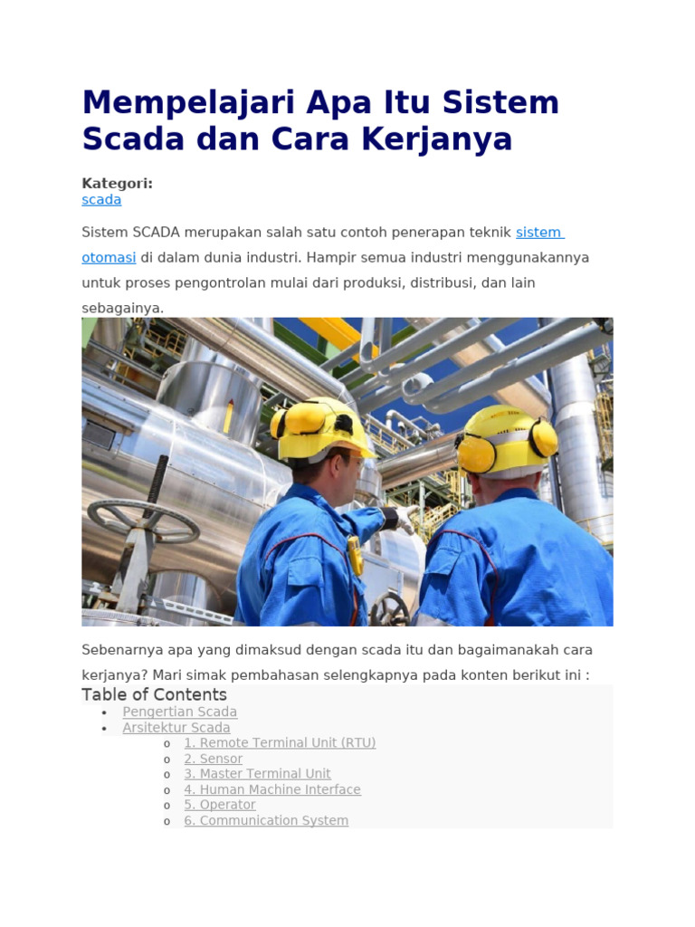 Mempelajari Apa Itu Sistem Scada Dan Cara Kerjanya Pdf
