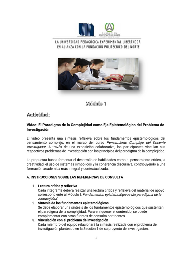 Módulo 1 - Actividad 1, Video. | PDF