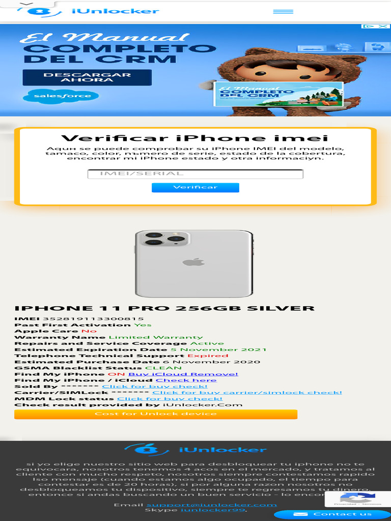 Check IMEI iPhone or Serial Apple FREE | PDF