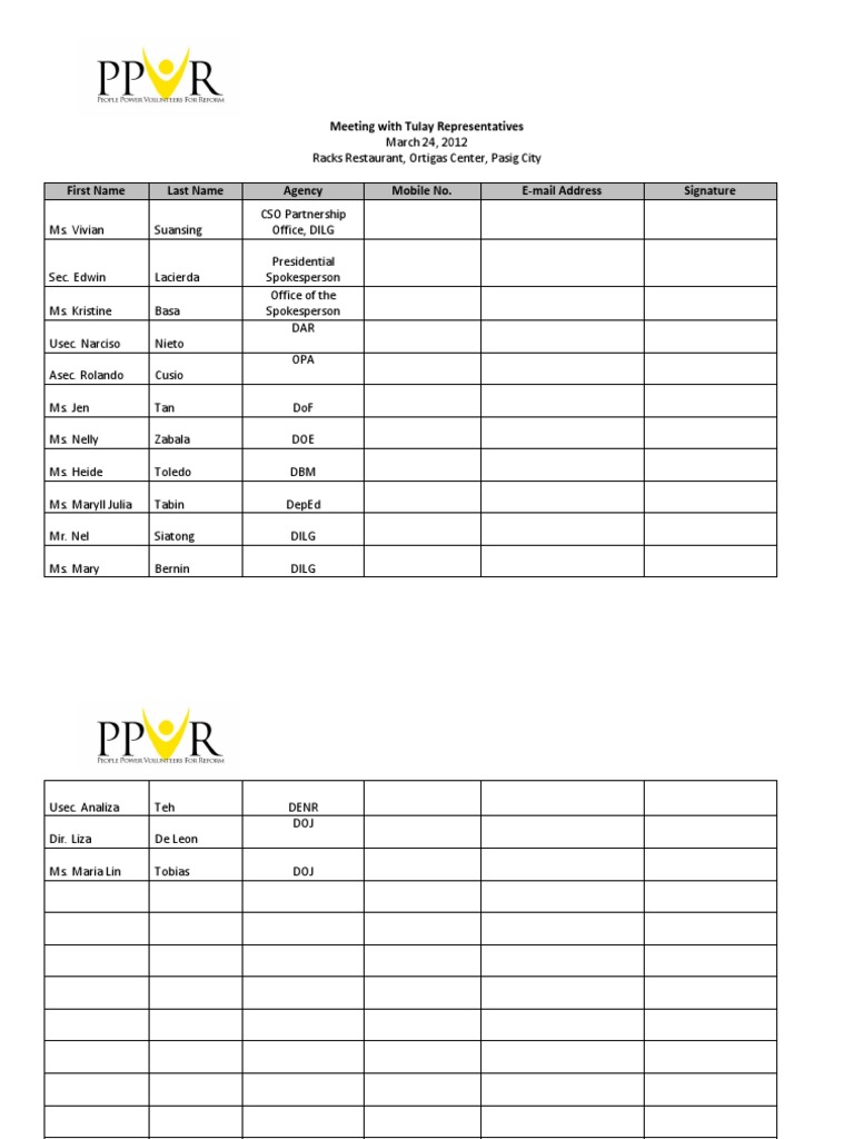 Attendance Sheet | PDF
