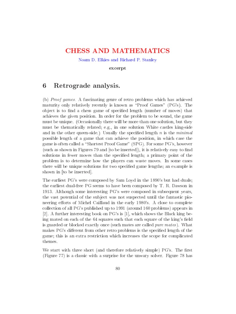Chess and Mathematics | PDF | Chess Theory | Game Theory
