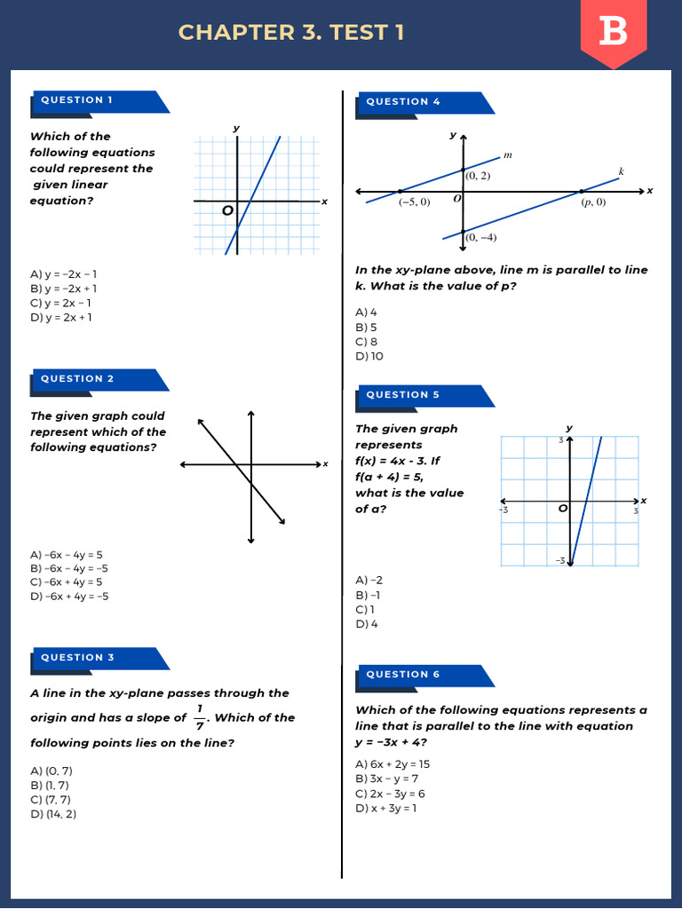 MATH HW 5. CH 3. TEST 1 (Linear & Quadratic Functions)(0) | PDF ...