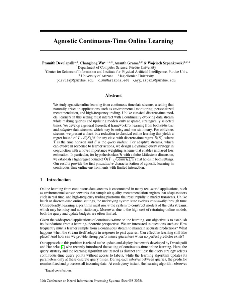 7548 Agnostic Continuous Time | PDF | Machine Learning | Applied ...