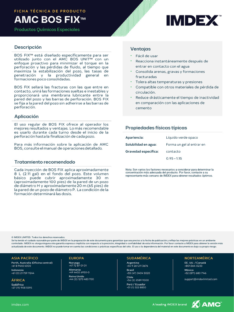 AMC BOS FIX - Product Data Sheet (Es) | PDF